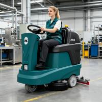 China Heavy Duty Ride-on Floor Scrubber 400W Water Suction Motor Full Automatic Floor Cleaner for sale
