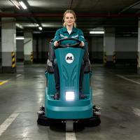 China Ride On Floor Scrubber F90A | 4000㎡/h Industrial Floor Cleaning Machine for Mall Factory Hotel for sale