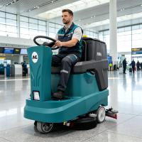 China Ride On Floor Scrubber F90A | 4000㎡/h Industrial Floor Cleaning Machine for Mall Factory Hotel for sale