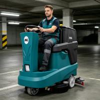 China Large Tank Ride On Floor Scrubber F90A 80L Solution 90L Recovery Tank Commercial Floor Cleaner Machine for sale