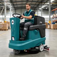 China Battery Powered Ride On Floor Scrubber F90A 153AH Long Runtime Commercial Floor Cleaning Equipment for sale