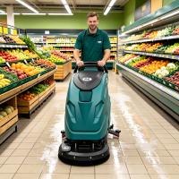 China Industrial Walk Behind Floor Scrubber Automatic Floor Washing Dryer Machine Commercial Cleaning Equipment for sale