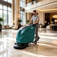 China Lithium‑ion Walk‑Behind Commercial Floor Scrubber Automatic Floor Washer for Supermarket Office Building for sale