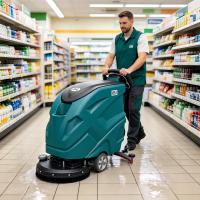 China CE Certified Walk‑Behind Floor Scrubber Dryer Industrial Hard Floor Cleaning Machine for Distributor Wholesale for sale
