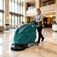 China High Efficiency Commercial Industrial Walk‑Behind Floor Scrubber Machine for Large Area Public Venues for sale