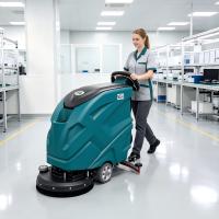 China Industrial Grade Walk‑Behind Floor Scrubber Dryer Automatic Cleaning Device for Logistics Warehouse & Workshop for sale