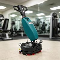 China Hand Push Double Disc Industrial Floor Cleaner | 560MM Squeegee, 24V 14Ah Battery for sale