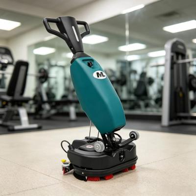 China Hand Push Double Disc Industrial Floor Cleaner | 560MM Squeegee, 24V 14Ah Battery for sale