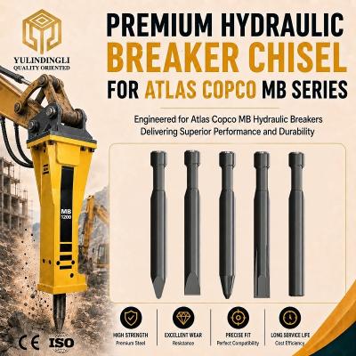 China Atlas Copco Hydraulic Breaker Chisel Tool Replacement For Demolition Hammer for sale