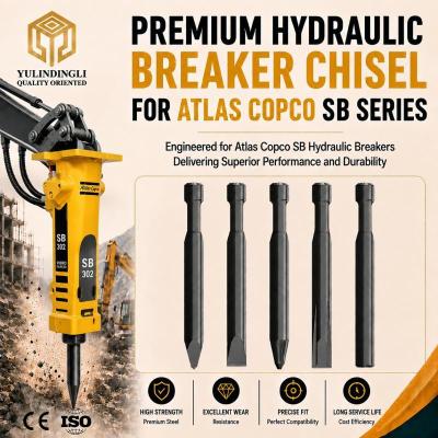 China 42CrMo Alloy Steel Atlas Copco Hydraulic Breaker Chisel Replacement For Demolition for sale
