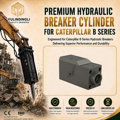 China 42CrMo CAT Backhoe Breaker Parts Hydraulic Hammer Components Cylinder For Demolition for sale