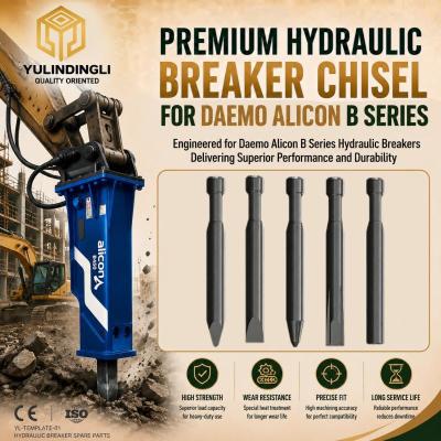 China Daemo Alicon B Hydraulic Hammer Breaker Chisel Bits Wear Resistant For Excavator for sale
