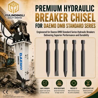 China Daemo Hydraulic Breaker Chisel bits DMB Standard For Excavator Rock Breaking for sale