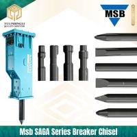 China MSB SAGA Hydraulic Breaker Spare Parts Chisels For rock Demolition Quarry for sale