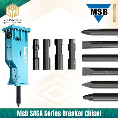 China MSB SAGA Hydraulic Breaker Spare Parts Chisels For rock Demolition Quarry for sale