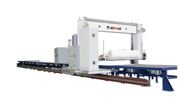 China High Precision PU Foam Cutting Machine with Reciprocal Vacuum Cutting and Servo Motor for Smooth Foam Sheet Slicing for sale