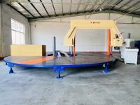 China Automatic Rotary PU Sponge Rebond Foam Cutter Horizontal Splitting Carousel Suction for sale