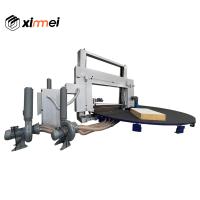 China C-618 High-End Round Worktable Carousel Horizontal Band Knife cutting Machine and Quiet Operation PU Foam blocks Cutting Machine with Anti-Skid Sand surface Platform and Air Absorption for sale