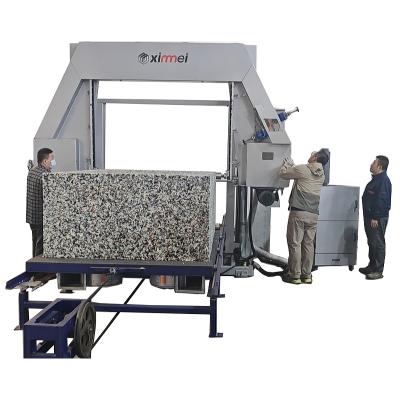 China High-Precision One-Person Operated Semi-Automatic Digital Control Sponge Foam Horizontal Cutting Machine — Rebonded foam block Horizontal Splitting PLC Servo System Solution for sale