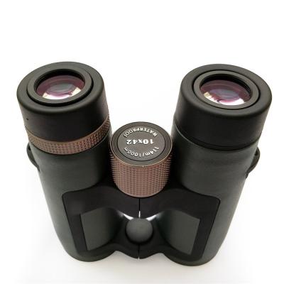 China Military Green 10x42 Binoculars Long Range Telescope with Golden Focus Wheel for sale