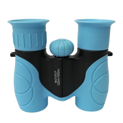 China Blue Mini 8x21 Kids Plastic Binoculars Shockproof Kids Toy Binoculars for sale
