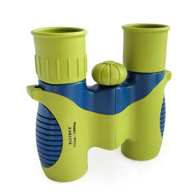 China Safe Green Kids Play Binoculars Roof Prism 8x21 Shockproof For Learning for sale