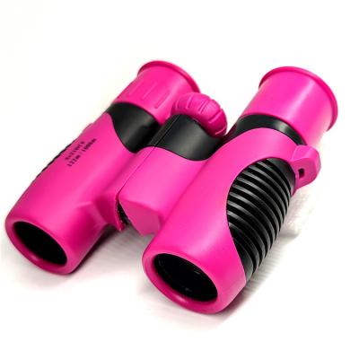 China Pink Black Shockproof Kids Binoculars 8x21 Set With Water Resistance for sale