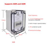 China Outdoor IP67 Lightning Strike Counter 500A-100kA 5 Year Battery Surge Recorder for sale