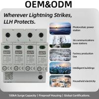 China Three Phase T2 SPD Home Surge Protector CE TUV 4P 320V 20KA 40KA for sale