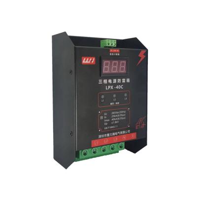 China AC Lightning Protection Box 3 Phase Whole Home Surge Protector T2 SPD 220V 20kA 40kA 80KA for sale