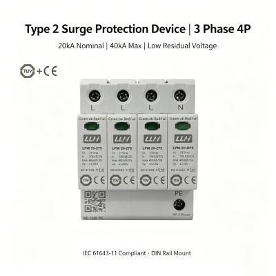 China Surge Protection Device | High Continuous Voltage 440Vac Three Phase Surge Arrester for sale