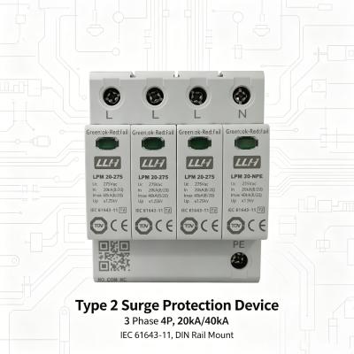 China Surge Protection Device | Three Phase Surge Arrester With Remote Signalling Monitoring Contacts for sale