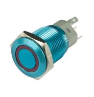 China Small 16mm Latching Push Button Switch Metal IP65 Rating Round Shape for sale