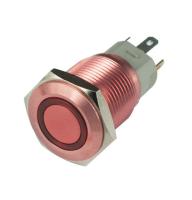 China Small 16mm Latching Push Button Switch Metal IP65 Rating Round Shape for sale