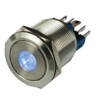China 125VAC 22mm Momentary Metal Push Button Switch On Off 1NO1NC for sale