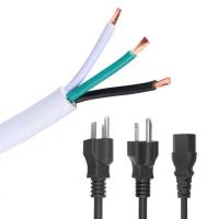 China 300V Japan AC Power Cords Three Plug 3 Cores Extension Power Cable 18 Awg for sale