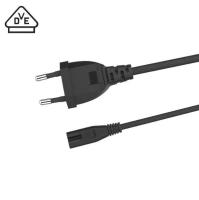 China Flexible EU AC Power Cords Lightweight Electric Extension Cord 2 Pin for sale