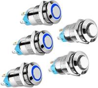 China Silver Push Button Latching Switch On Off 12mm Metal Push Button Switch for sale