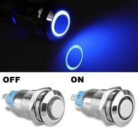 China Silver Push Button Latching Switch On Off 12mm Metal Push Button Switch for sale