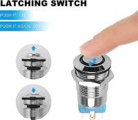 China Silver Push Button Latching Switch On Off 12mm Metal Push Button Switch for sale