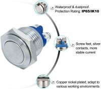 China Small 16mm Latching Push Button Switch Metal IP65 Rating Round Shape for sale