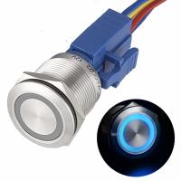 China 125VAC 22mm Momentary Metal Push Button Switch On Off 1NO1NC for sale