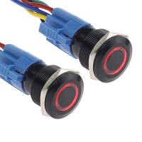 China 125VAC 22mm Momentary Metal Push Button Switch On Off 1NO1NC for sale