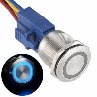 China 125VAC 22mm Momentary Metal Push Button Switch On Off 1NO1NC for sale