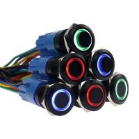 China 125VAC 22mm Momentary Metal Push Button Switch On Off 1NO1NC for sale
