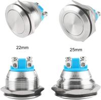 China 125VAC 22mm Momentary Metal Push Button Switch On Off 1NO1NC for sale