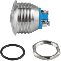 China 125VAC 22mm Momentary Metal Push Button Switch On Off 1NO1NC for sale
