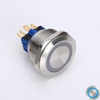China 28mm Illuminated Metal Push Button Switches Round 500V Ring Type LED for sale
