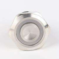 China 28mm Illuminated Metal Push Button Switches Round 500V Ring Type LED for sale