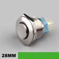China 28mm Illuminated Metal Push Button Switches Round 500V Ring Type LED for sale
